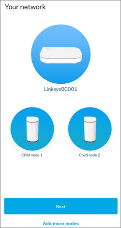 Einen Child Node zu einem bestehenden Linksys Velop Mesh-Netzwerk mit ...